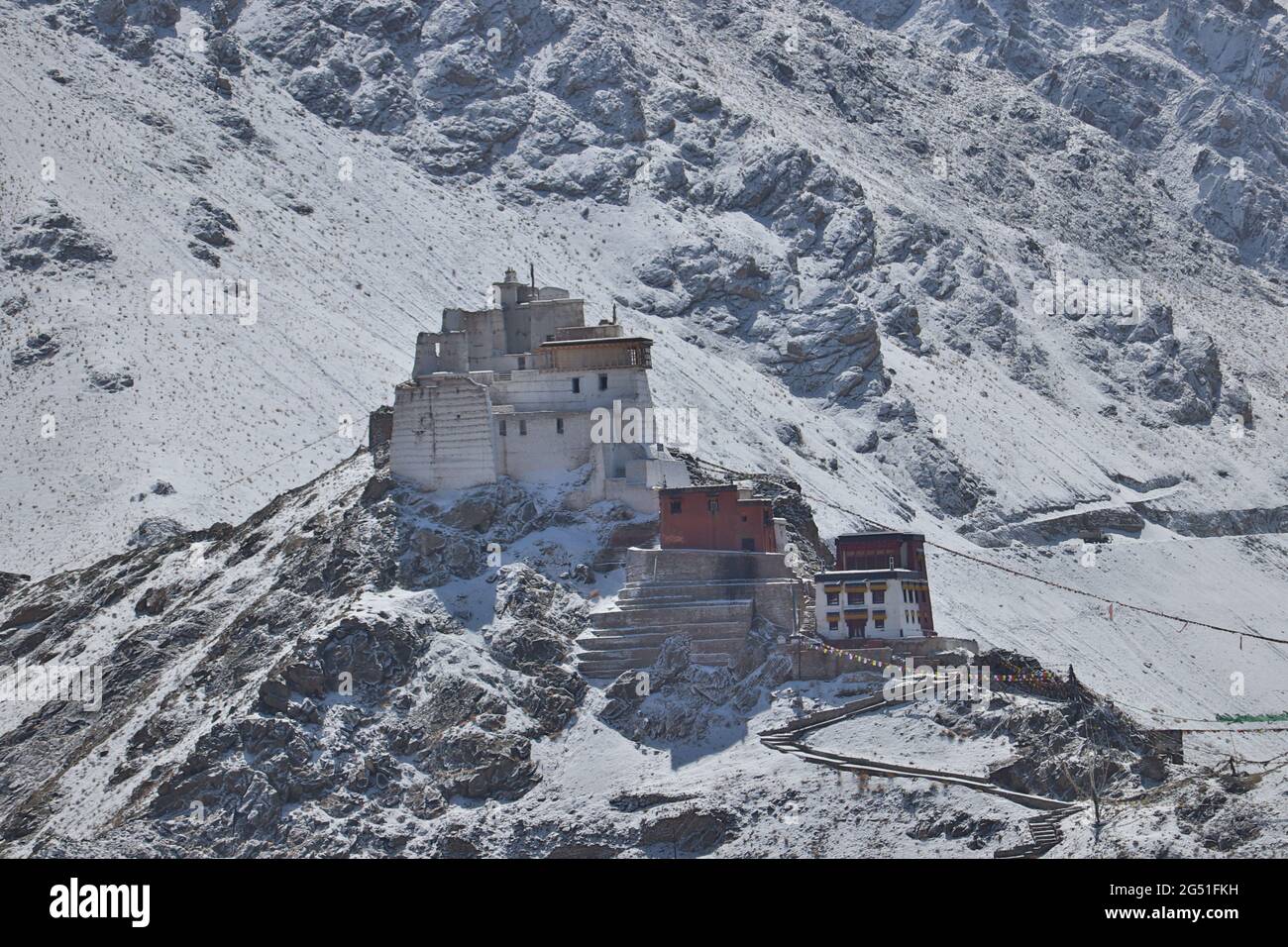 Building on a dry mountain peak Stock Photo - Alamy
