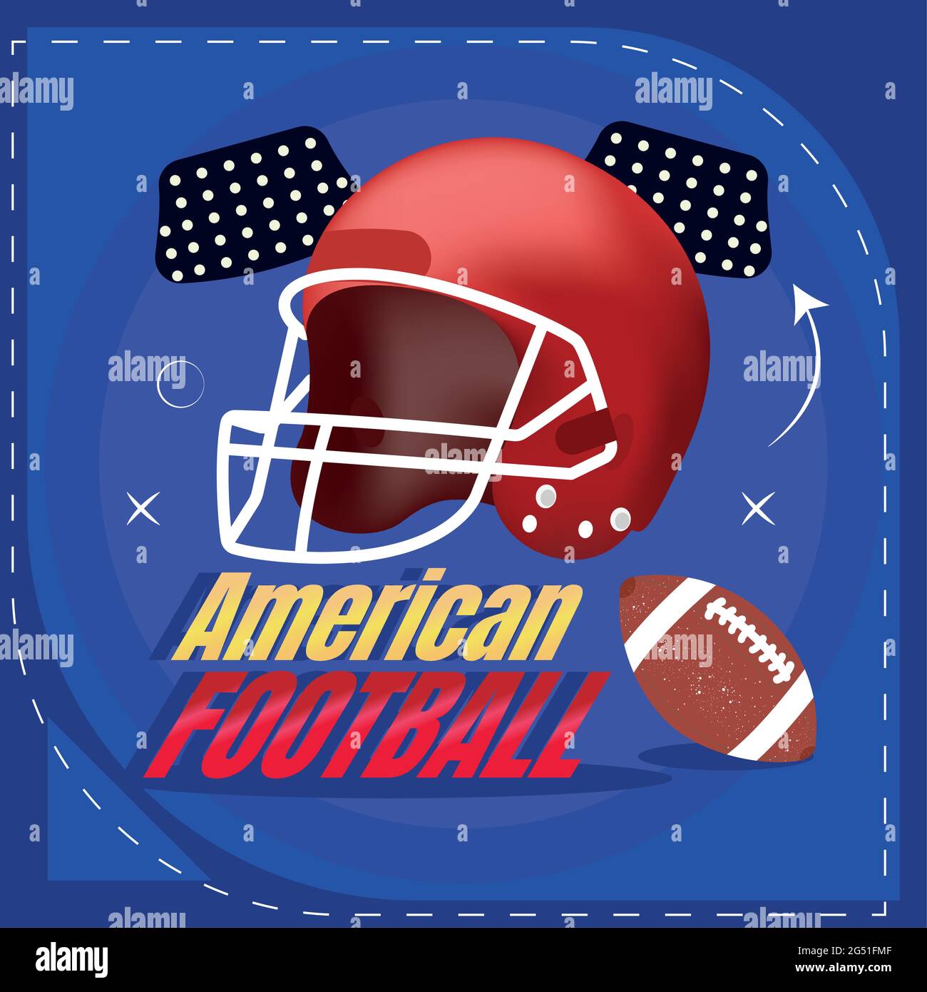 American football poster with a helmet and ball Stock Vector Image ...