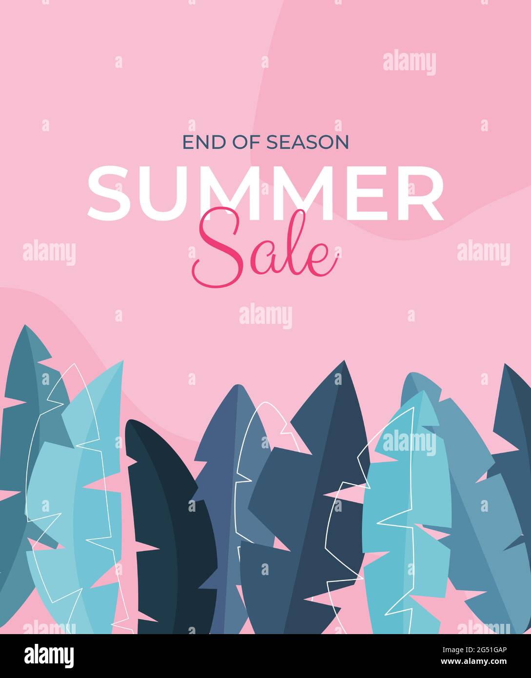 Tropical leaves summer sale background Vector illustration EPS10 Stock ...