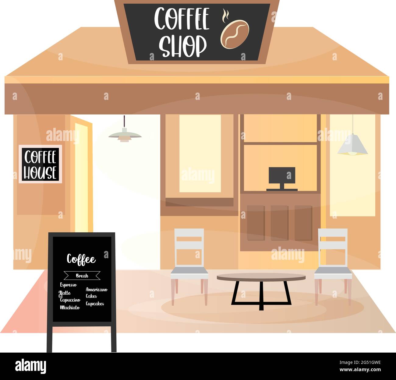 Coffee bar restaurant shop Cut Out Stock Images & Pictures - Alamy