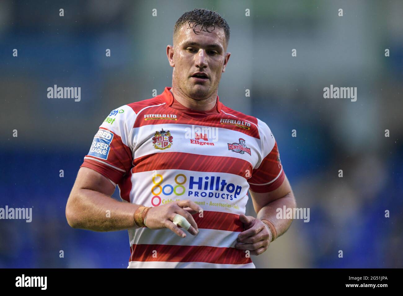 Nathan Mason (19) of Leigh Centurions in action during the game Stock ...