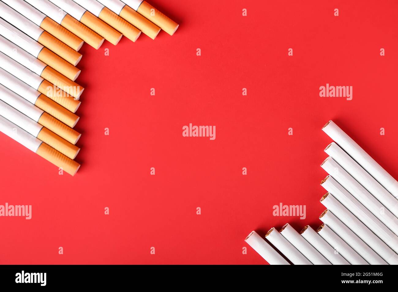 Frame made of cigarettes on color background Stock Photo - Alamy