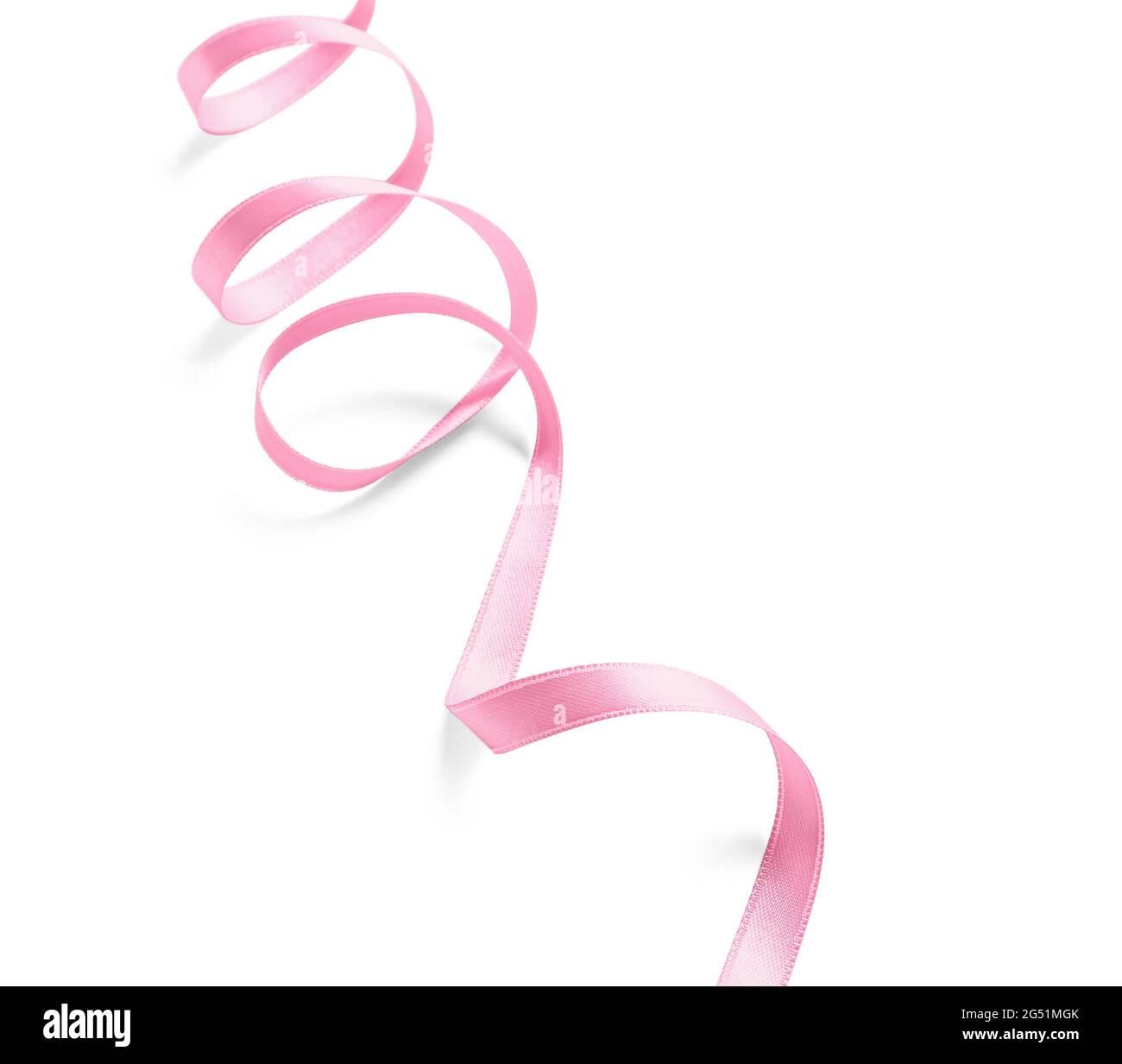 Beautiful pink ribbon on white background Stock Photo - Alamy