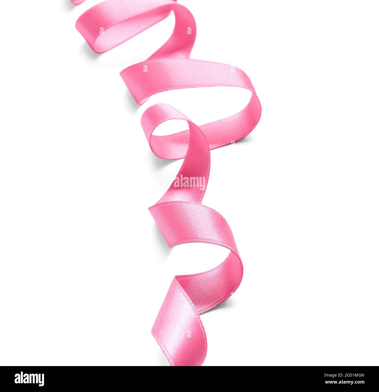 Beautiful pink ribbon on white background Stock Photo - Alamy