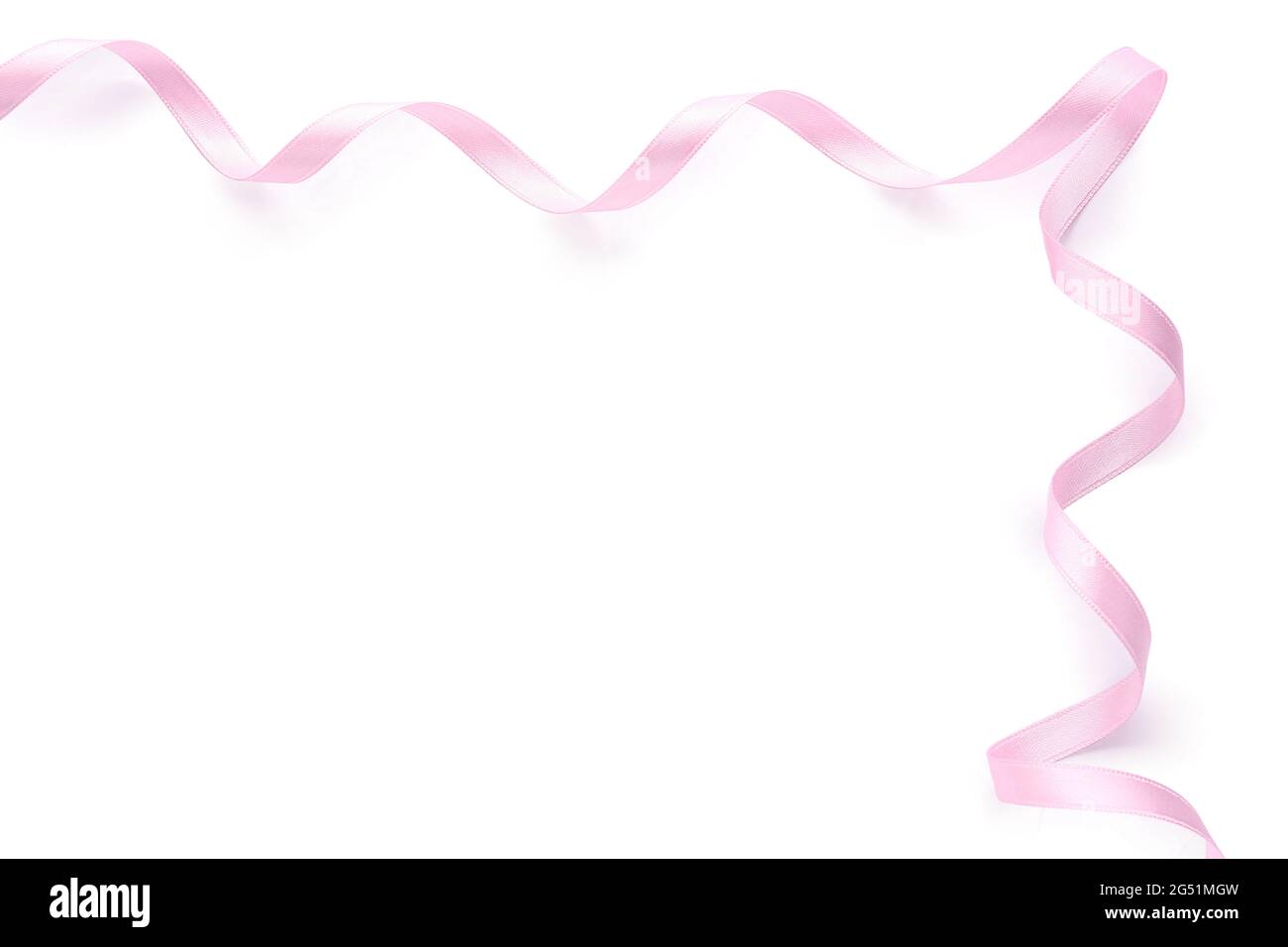 Beautiful pink ribbon on white background Stock Photo - Alamy