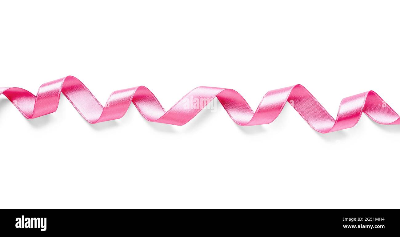 Beautiful pink ribbon on white background Stock Photo - Alamy