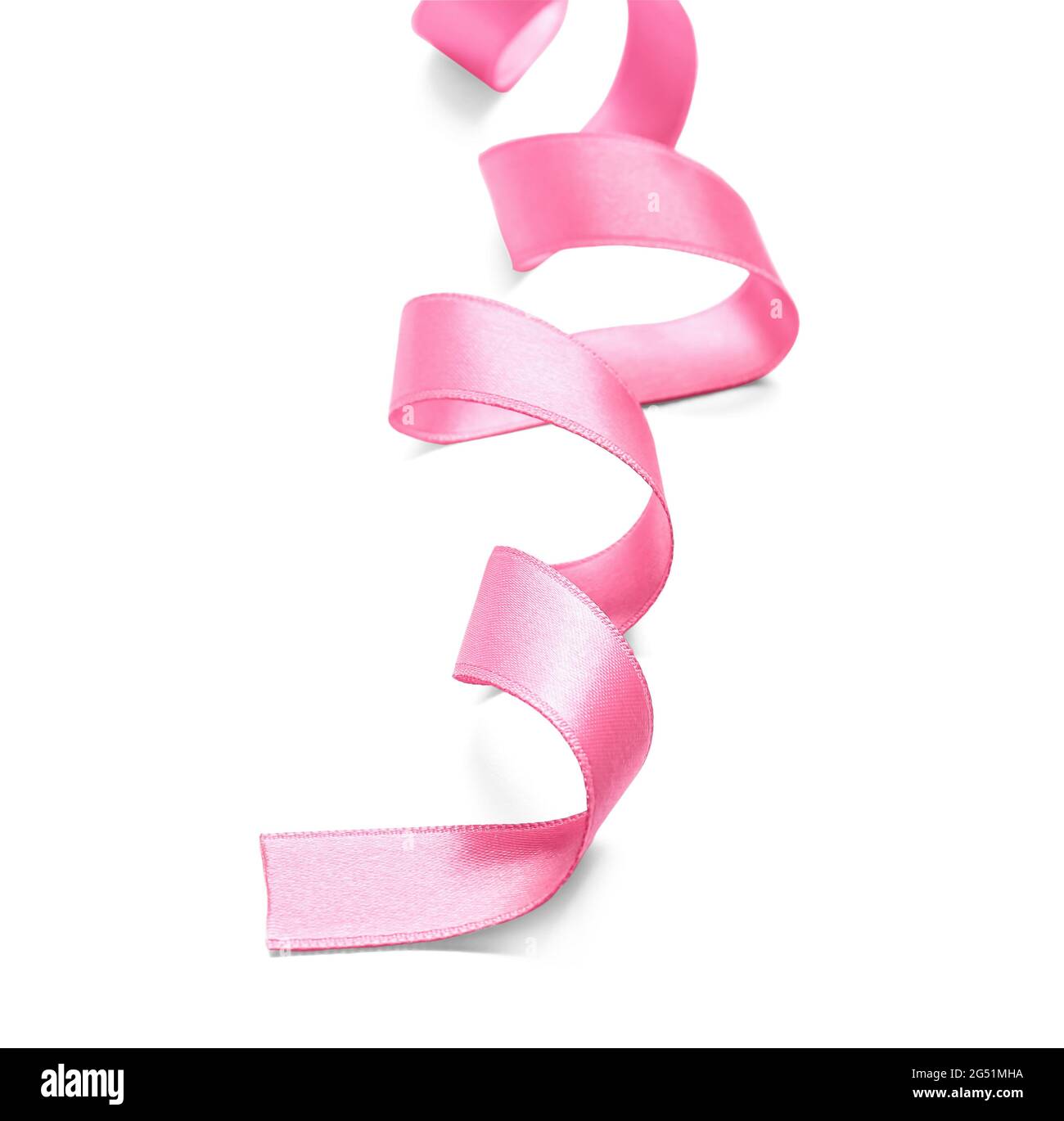 Beautiful pink ribbon on white background Stock Photo - Alamy