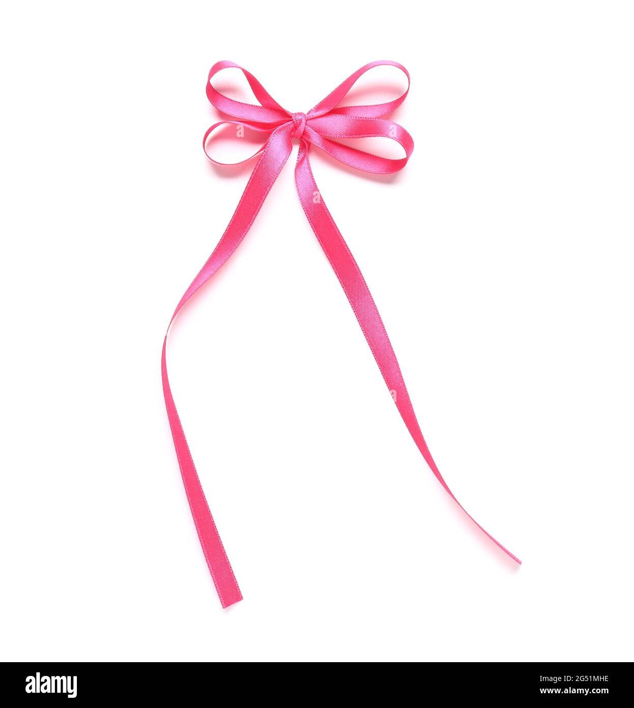 Beautiful pink bow on white background Stock Photo - Alamy