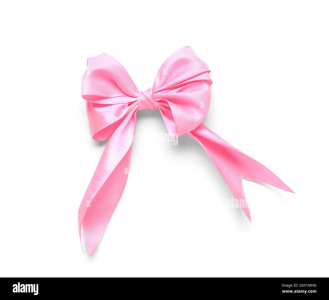 Beautiful pink bow on white background Stock Photo - Alamy