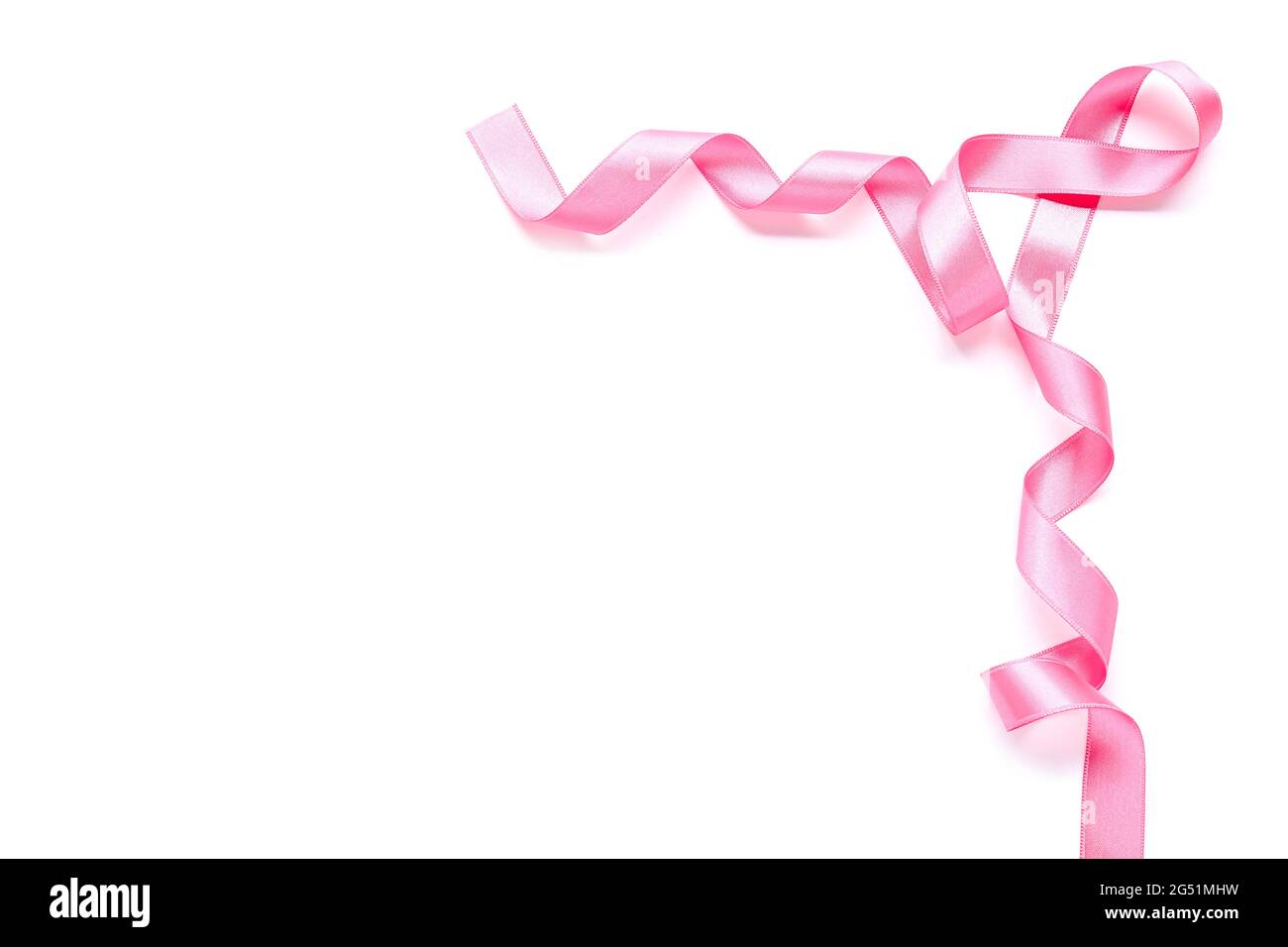 Beautiful pink ribbon on white background Stock Photo - Alamy