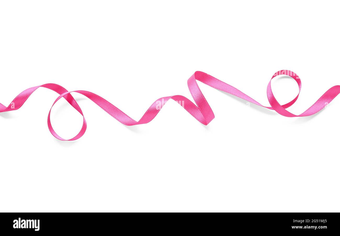Beautiful pink ribbon on white background Stock Photo - Alamy