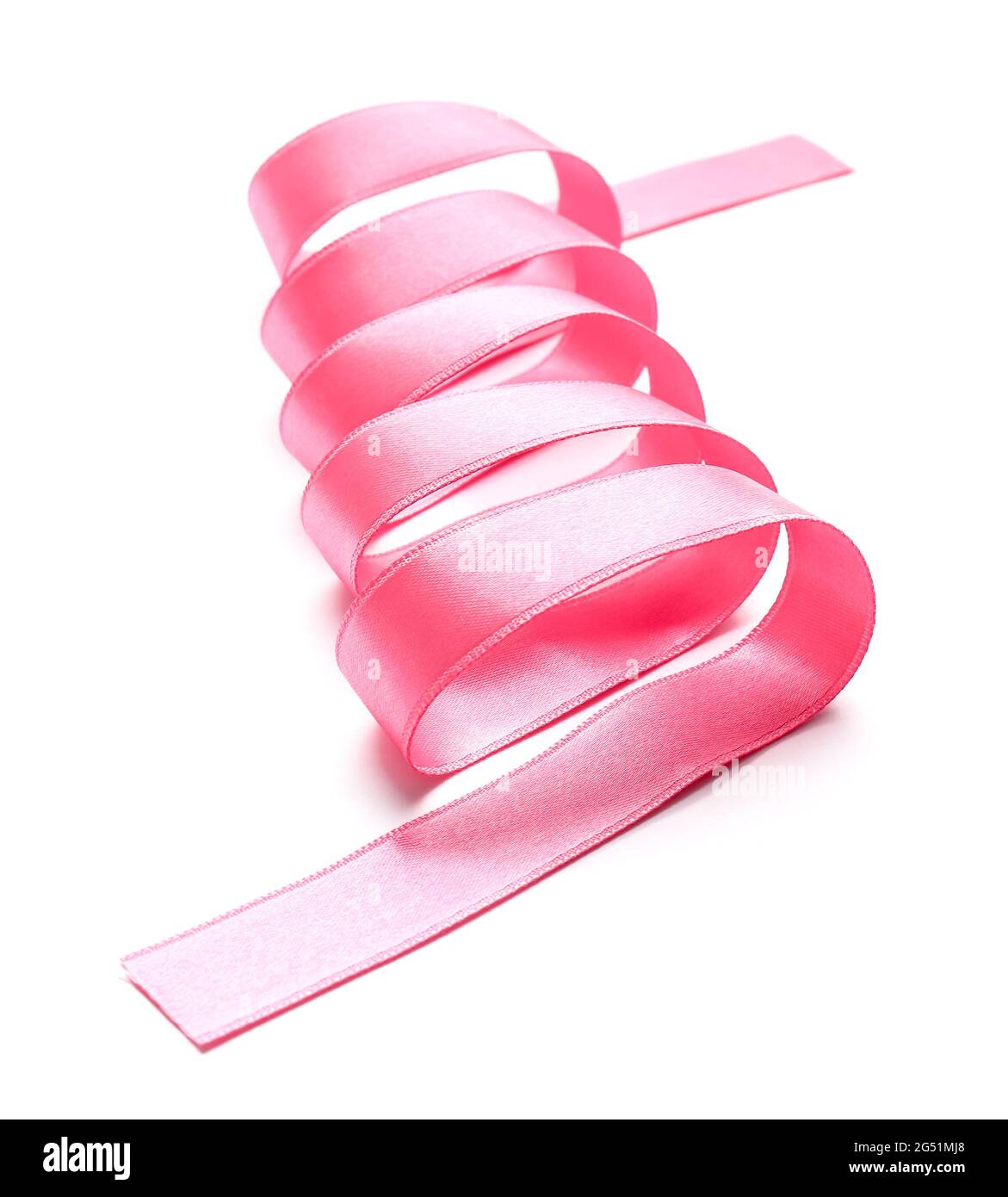 Beautiful pink ribbon on white background Stock Photo - Alamy
