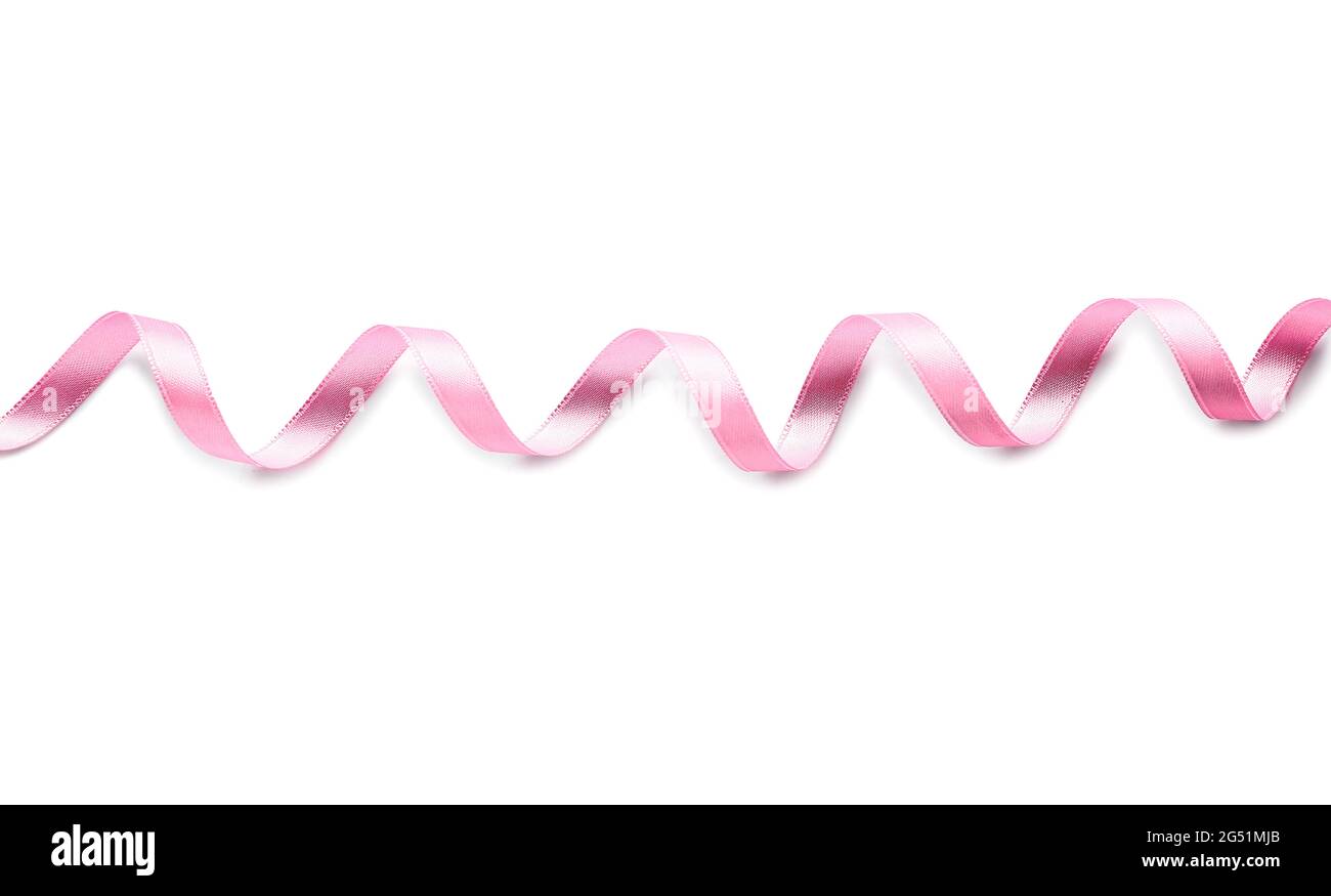 Beautiful pink ribbon on white background Stock Photo - Alamy