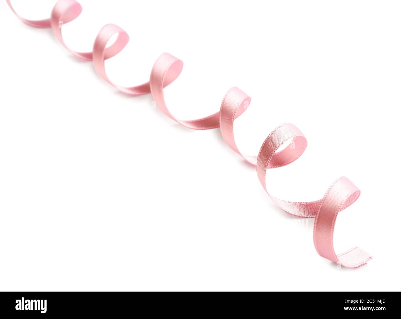 Beautiful pink ribbon on white background Stock Photo - Alamy