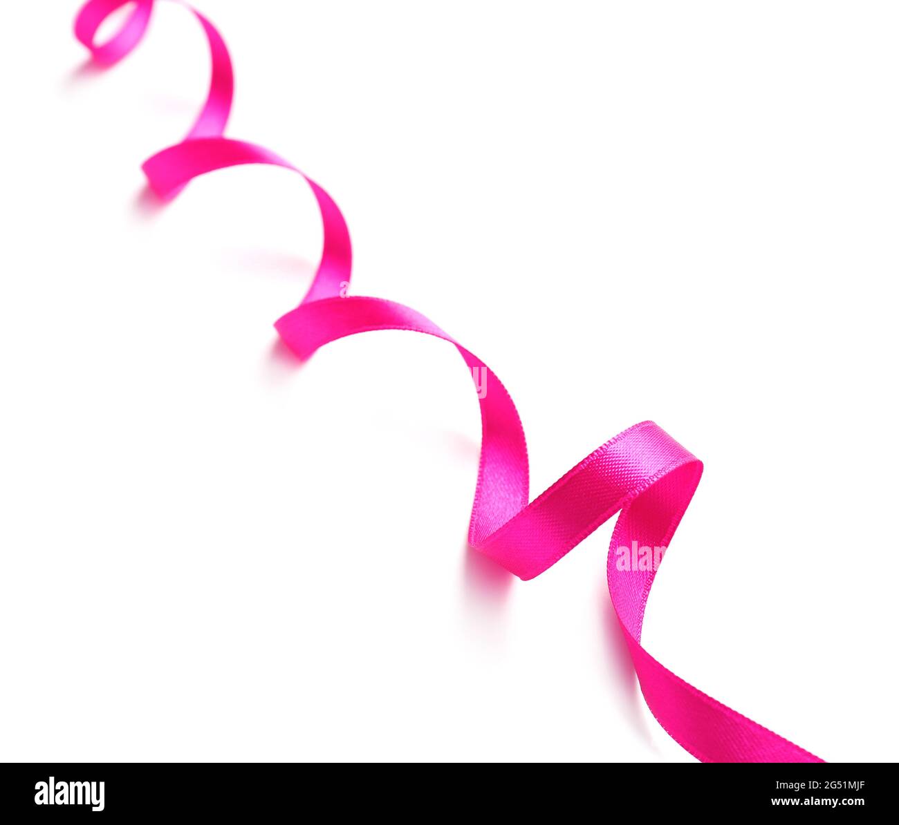 Beautiful pink ribbon on white background Stock Photo - Alamy