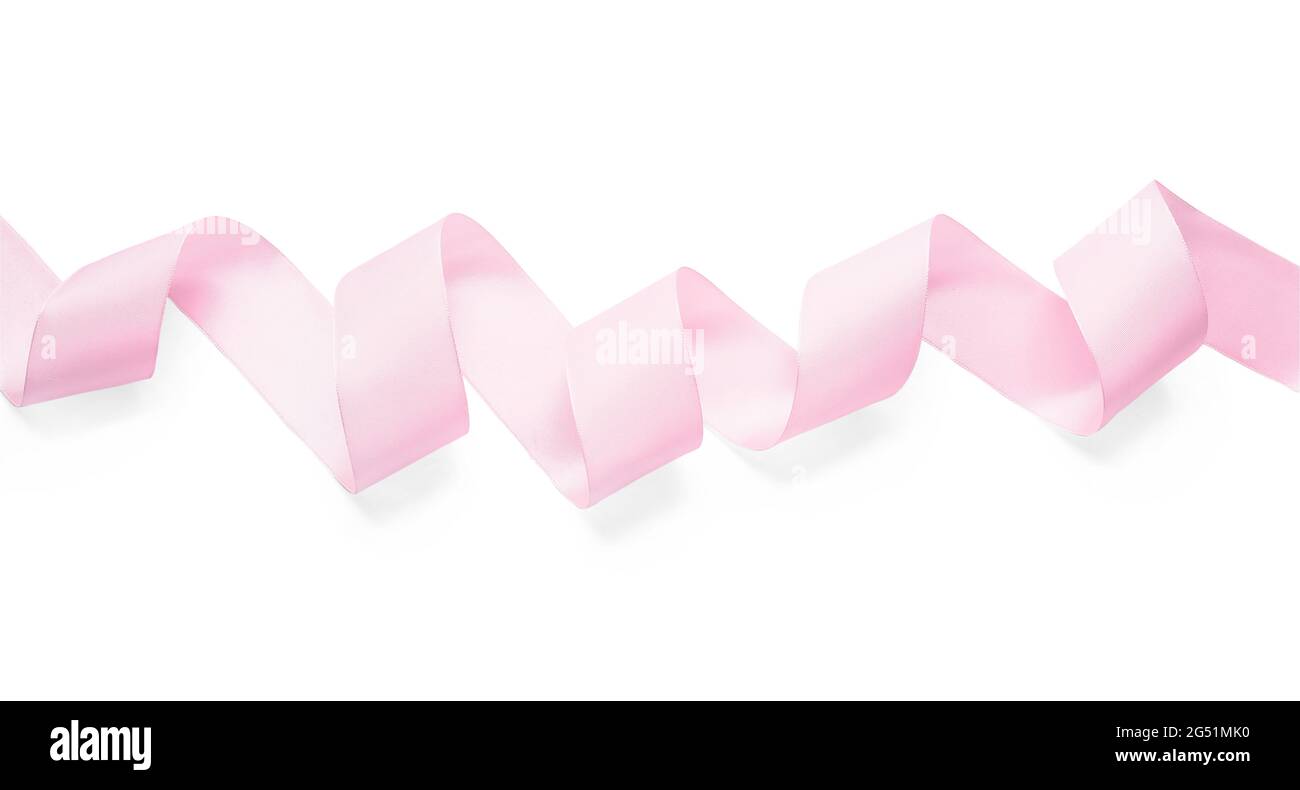 Beautiful pink ribbon on white background Stock Photo - Alamy