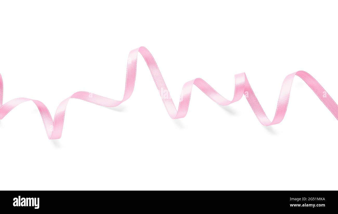 Beautiful pink ribbon on white background Stock Photo - Alamy
