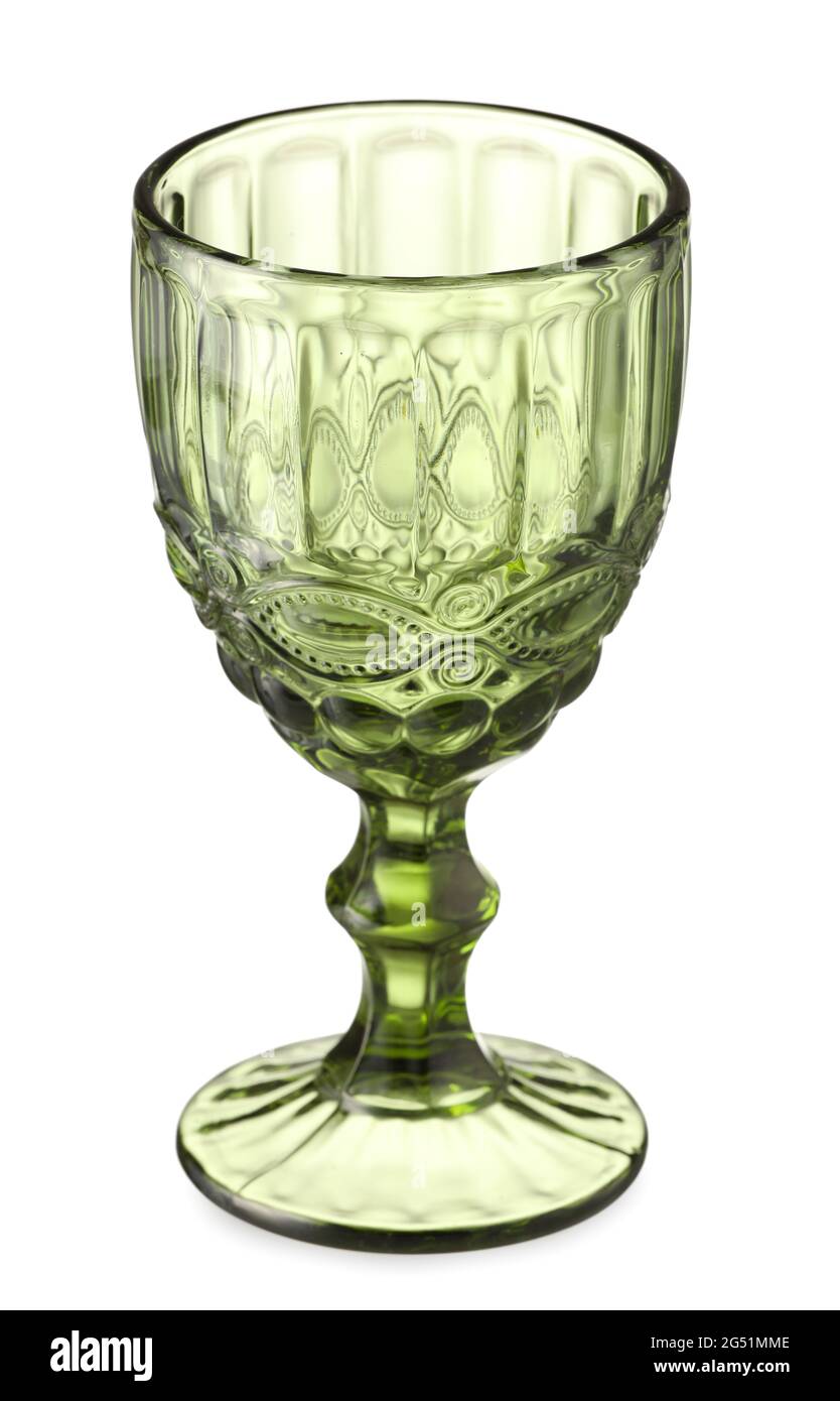 Beautiful empty glass on white background Stock Photo - Alamy