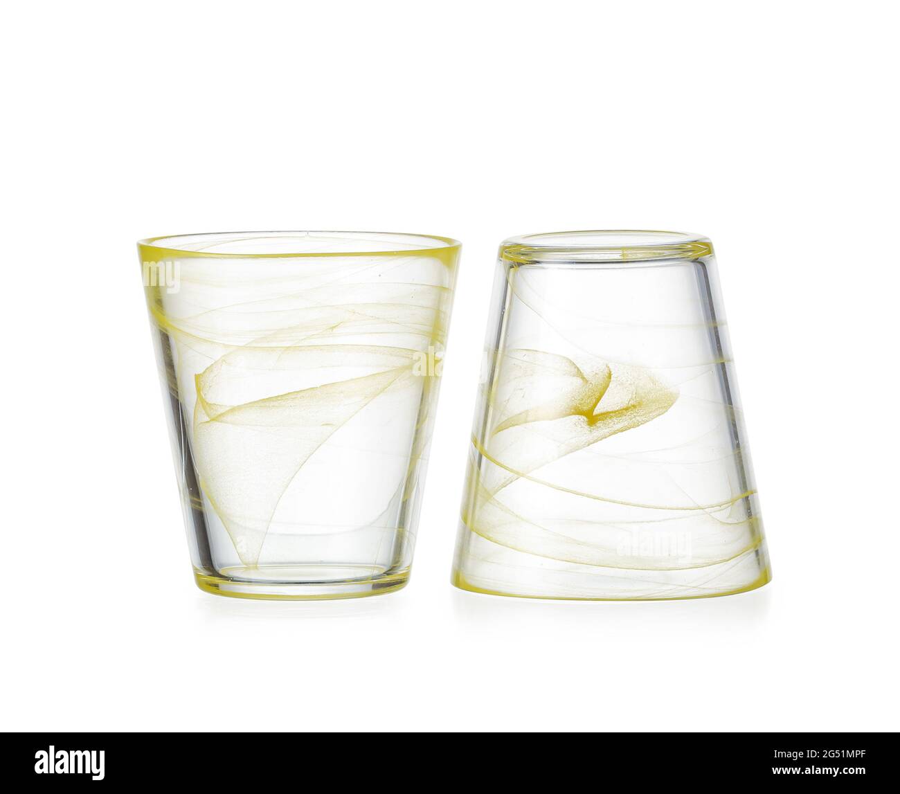 Beautiful empty glasses on white background Stock Photo - Alamy