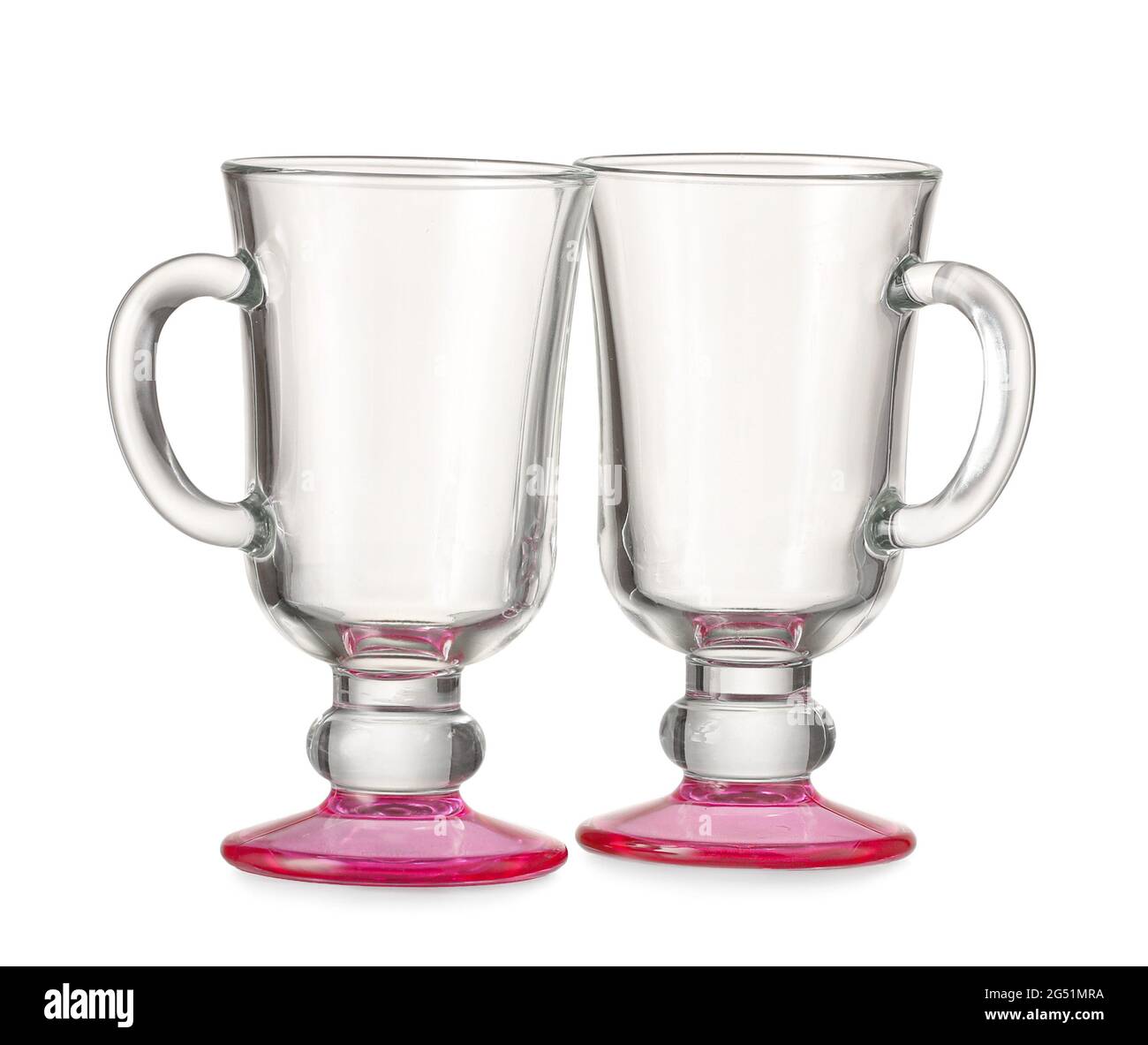 Beautiful empty cups on white background Stock Photo - Alamy