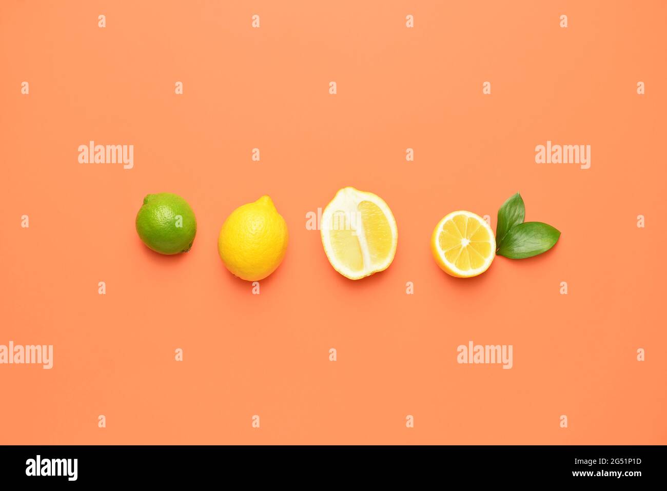 Healthy citrus fruits on color background Stock Photo - Alamy