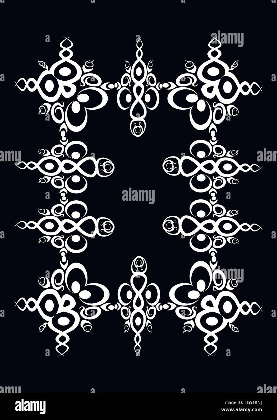 Frames of lace ethnic elements on the sheet of A4 format, surreal ...