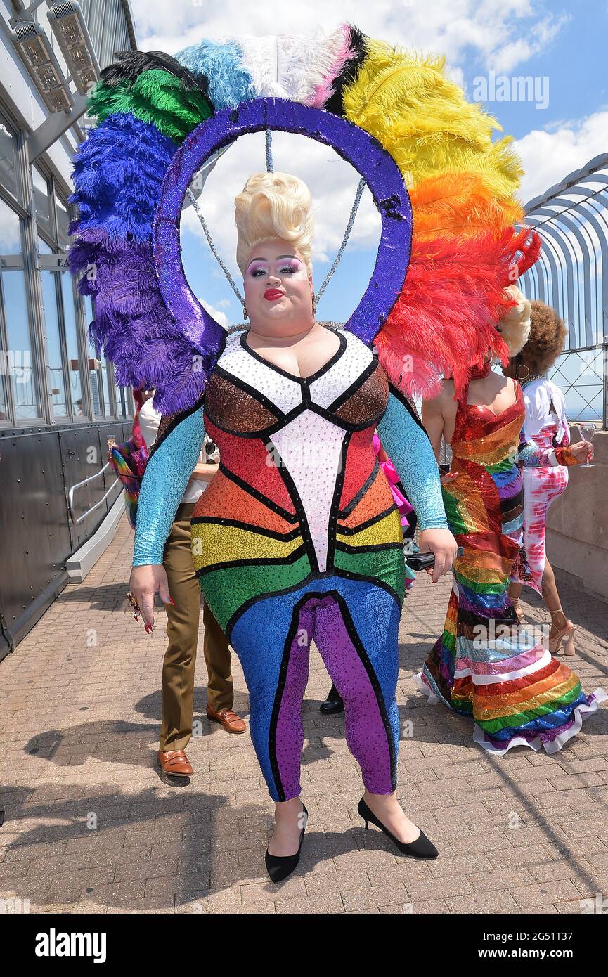 New York, USA. 24th June, 2021. Eureka! poses as the Empire State ...