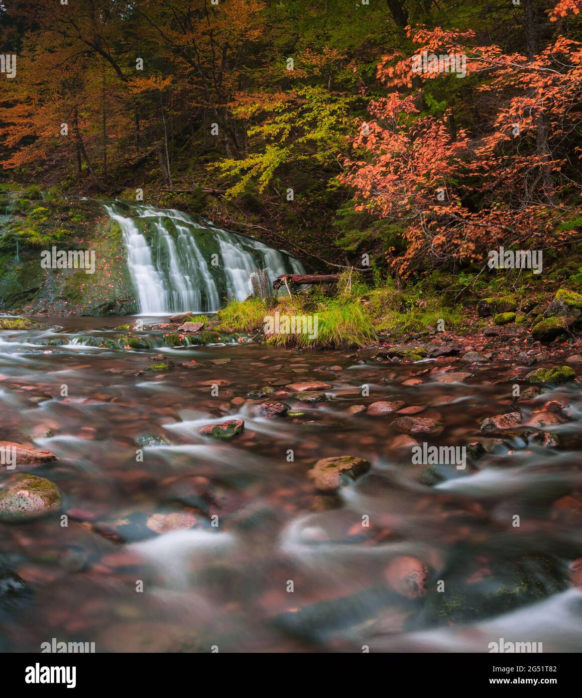 Cascading waterfalls with stunning autumn fall foliage colors. Egypt ...