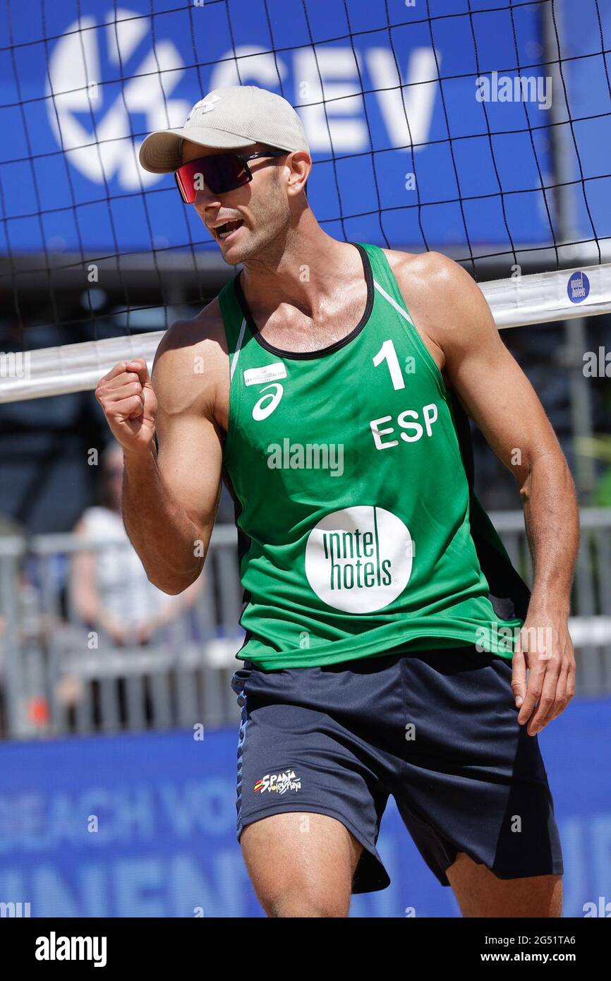 The Hague, NETHERLANDS - JUNE 24: Cesar Menendez Ortega (1) of Spain ...