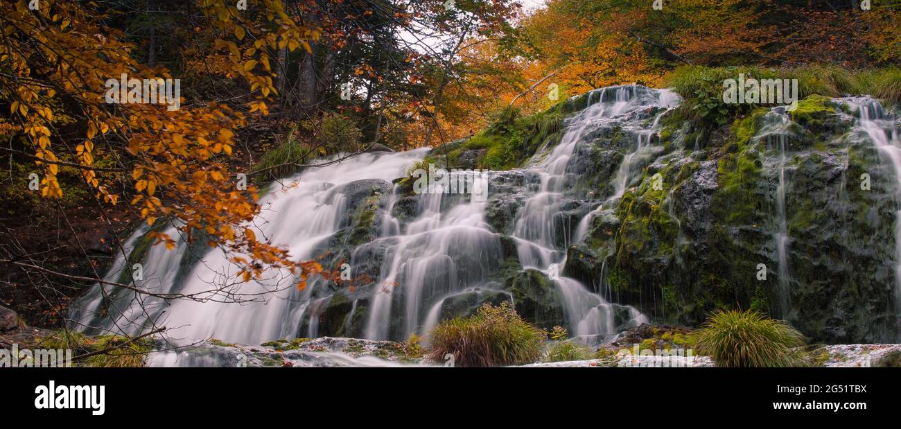 Cascading waterfalls with stunning autumn fall foliage colors. Egypt ...