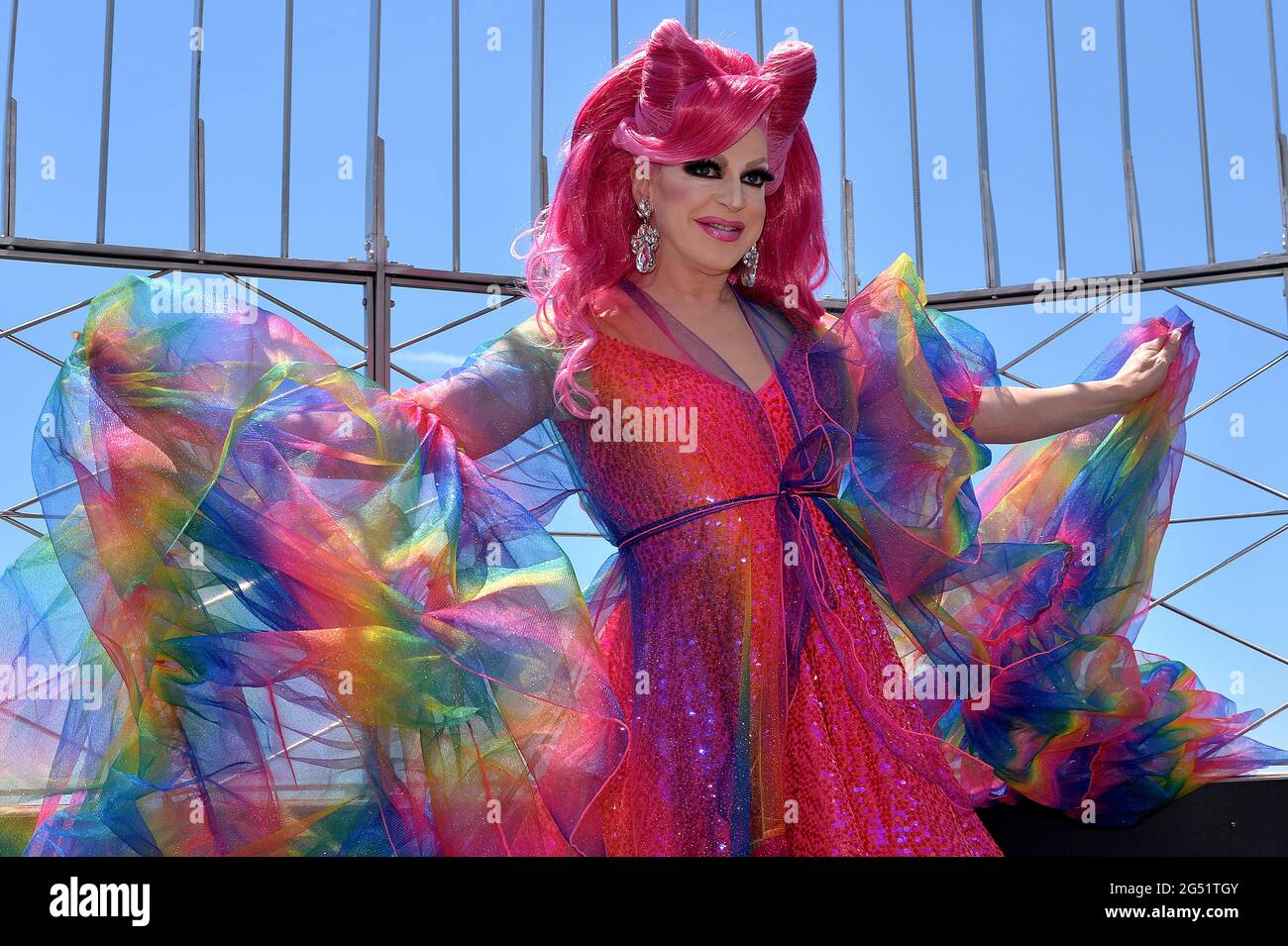 New York, USA. 24th June, 2021. Pandora Boxx as the Empire State Building hosts the cast of ...