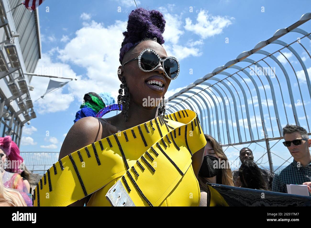 New York, USA. 24th June, 2021. Ra'Jah O'Hara poses as the Empire State ...