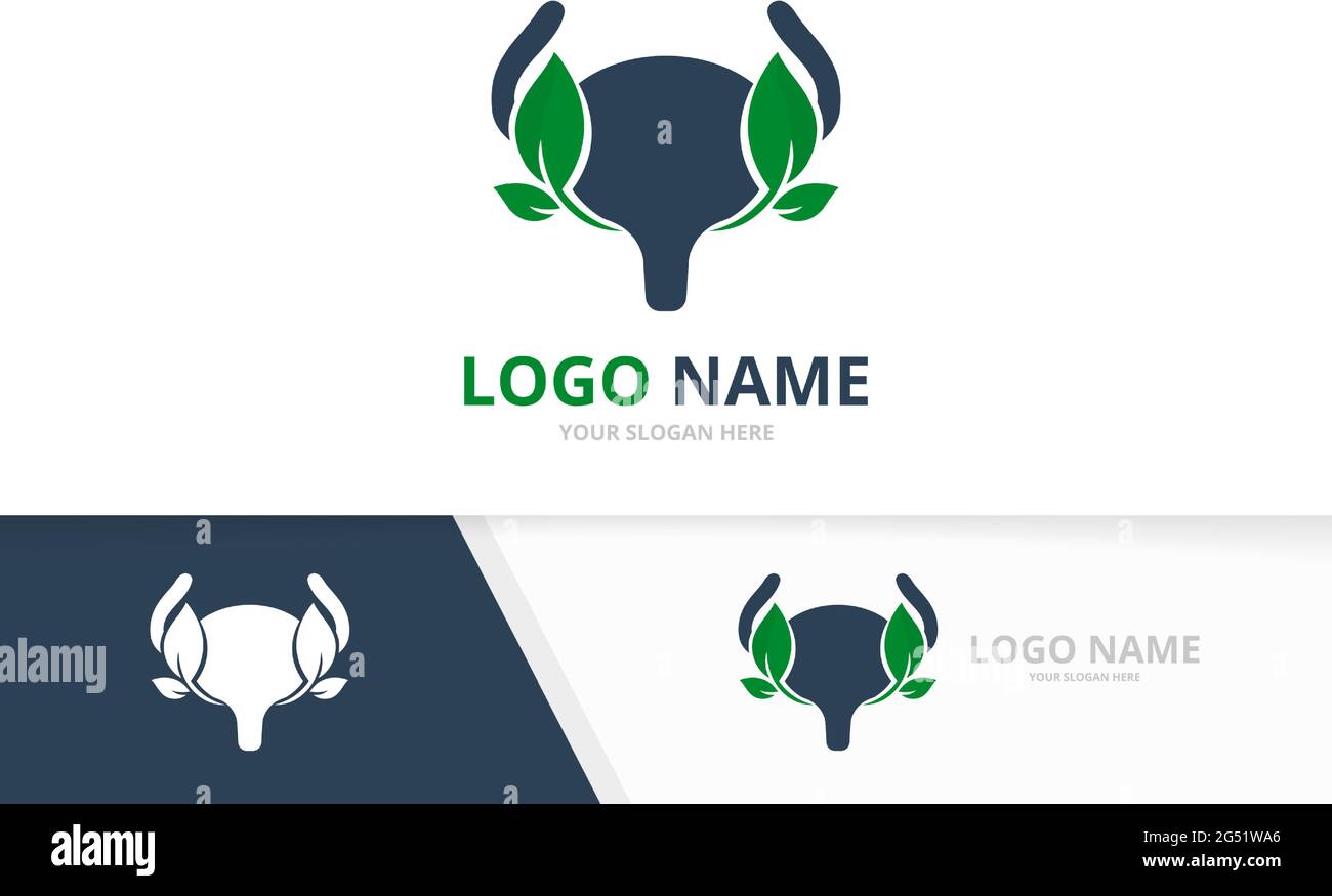 Bladder and leaves logotype design. Urinary tract logo combination ...