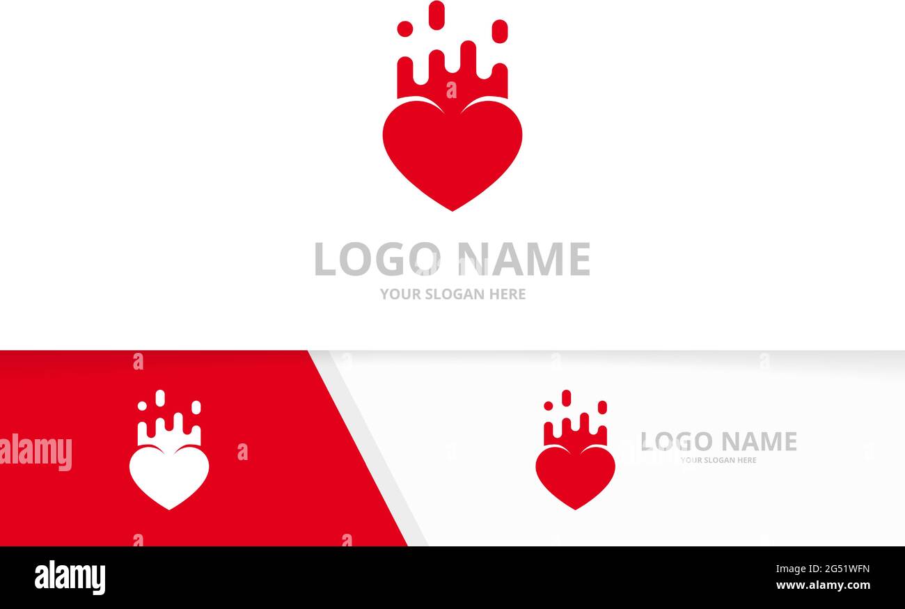 Vector speed heart logo combination. Fast love logotype design template ...