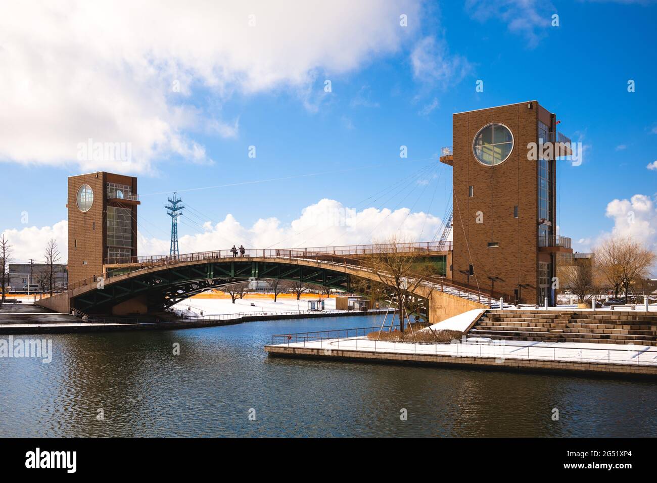 Tenmon Kyo Bridge at Fugan canal kansui park in toyama, japan Stock ...