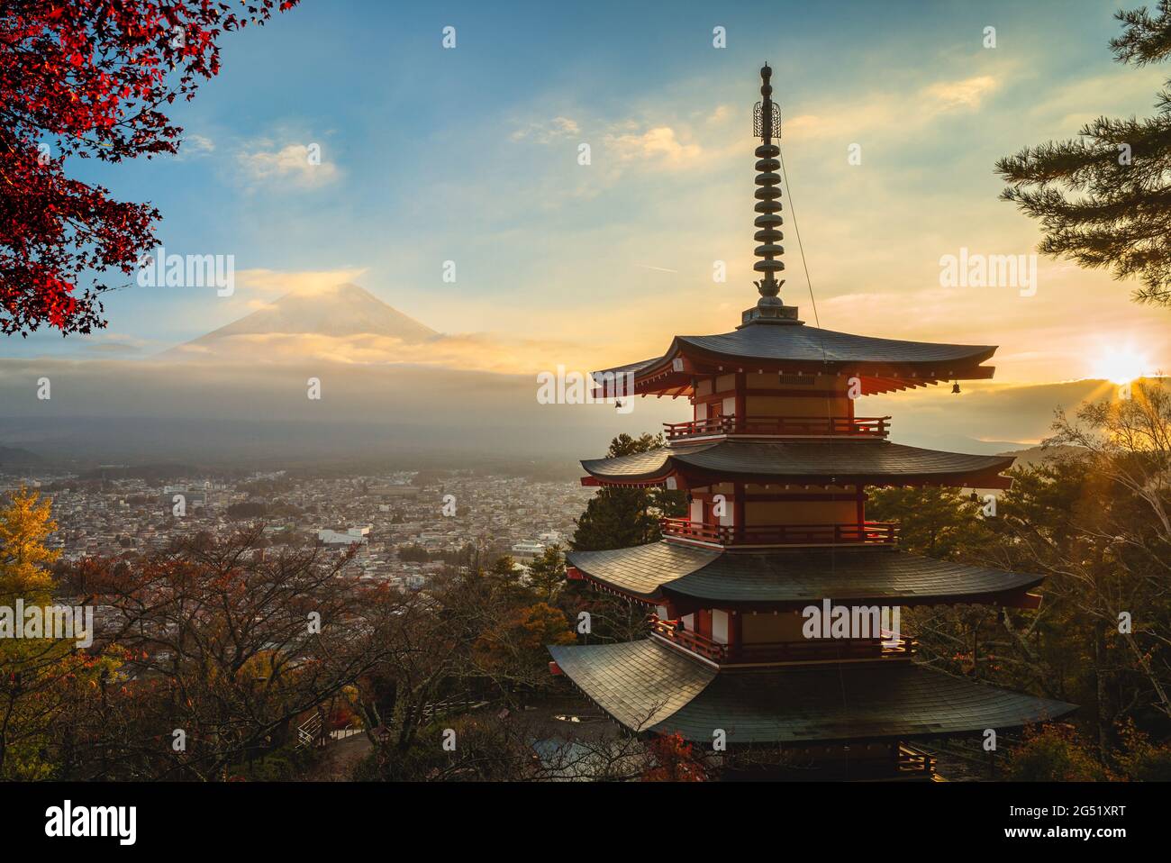 Arakura Mountain, aka Arakurayama, at Sengen Park in japan Stock Photo ...