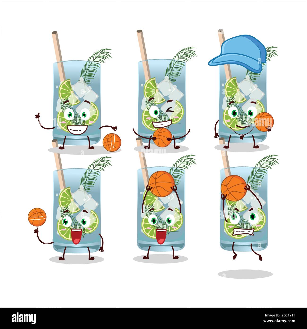 Talented gin tonic cartoon character as a basketball athlete. Vector ...