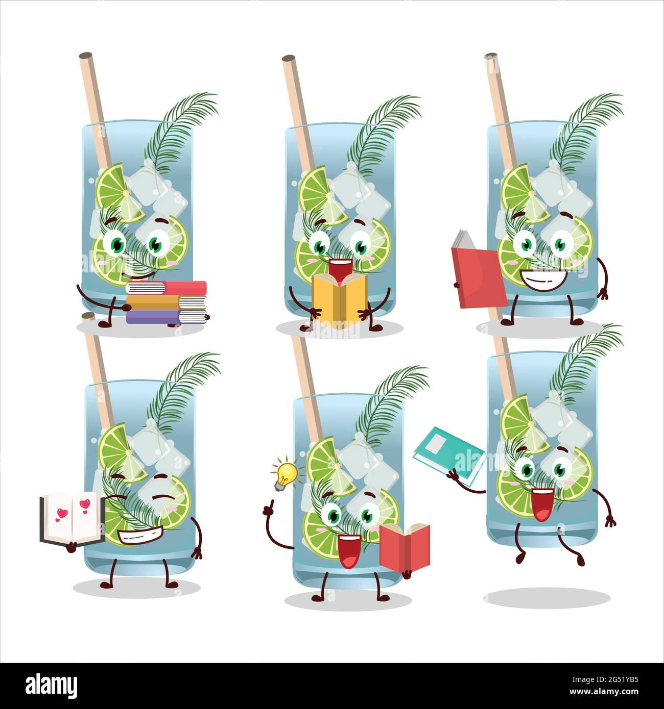 A picture of gin tonic cartoon character concept reading an amusing ...