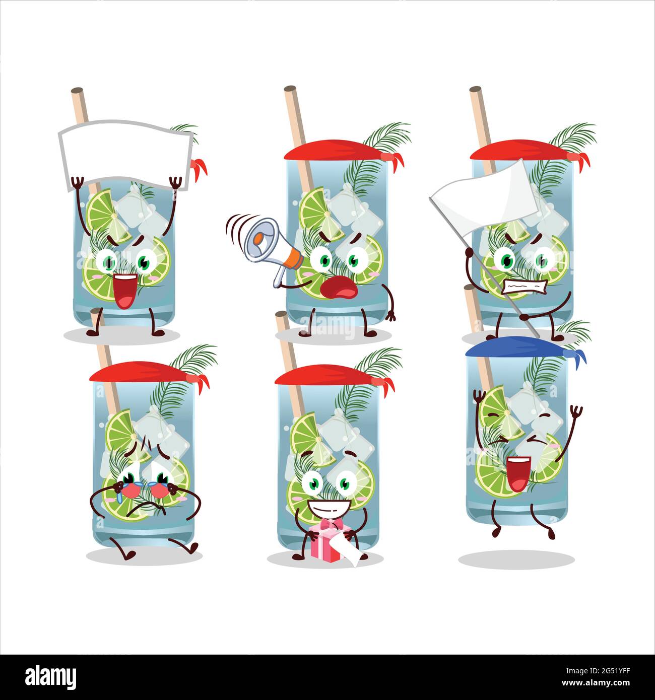 Mascot design style of gin tonic character as an attractive supporter ...