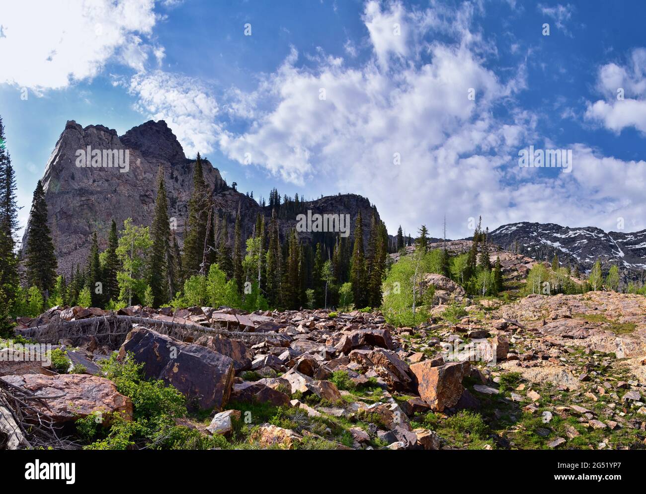 Rocky Mountains Sundial Peak at Lake Blanche hiking trail vista views ...