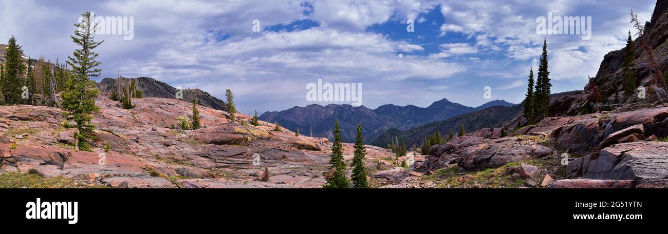 Rocky Mountains Sundial Peak at Lake Blanche hiking trail vista views ...