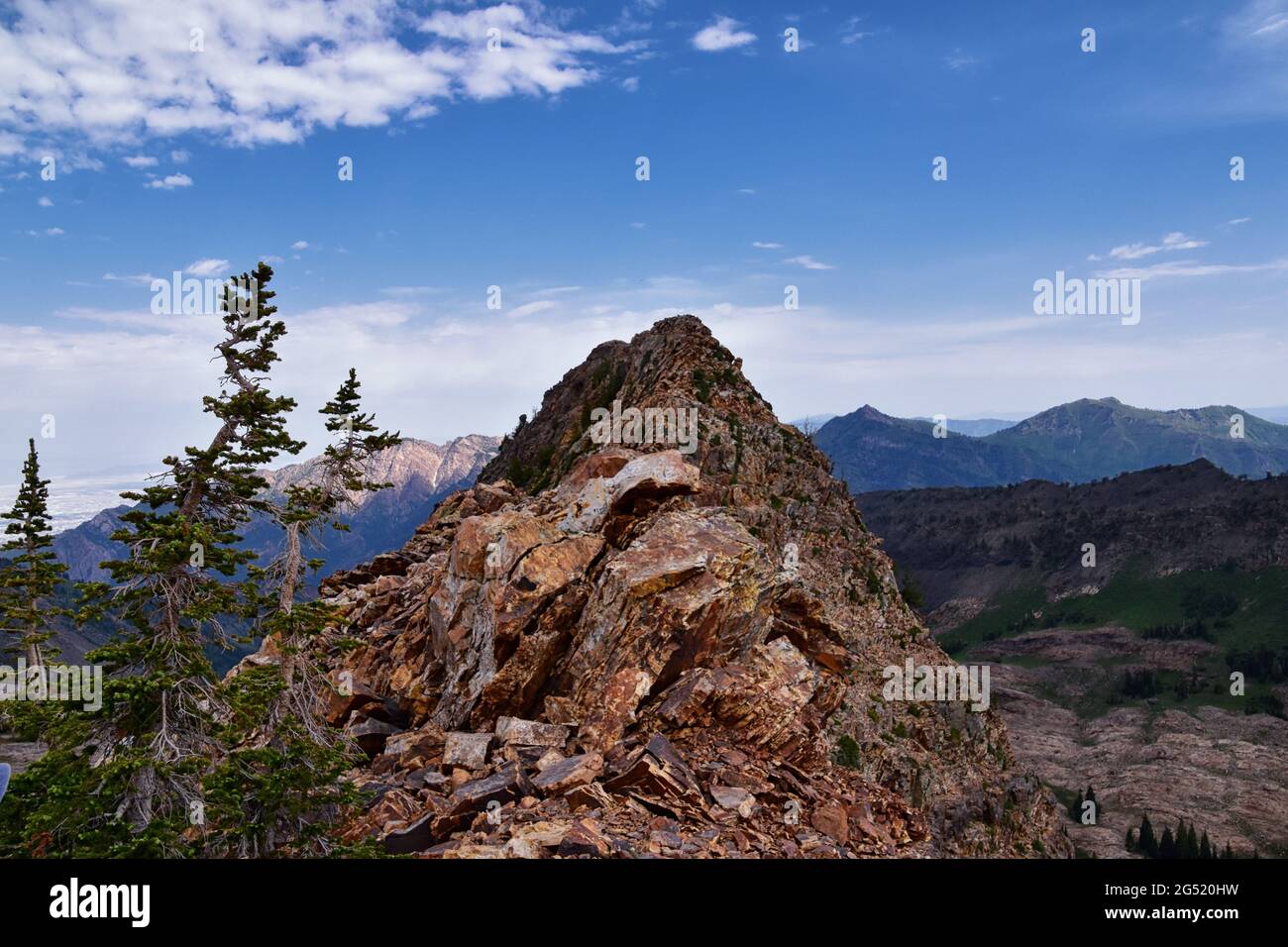 Rocky Mountains Sundial Peak at Lake Blanche hiking trail vista views ...