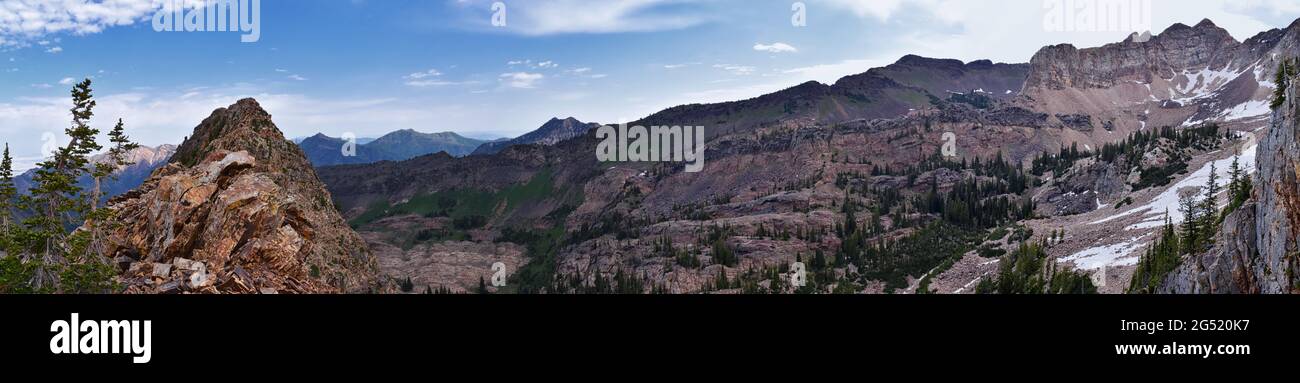 Rocky Mountains Sundial Peak at Lake Blanche hiking trail vista views ...