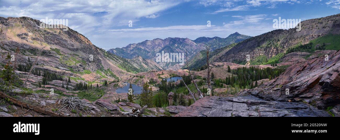 Rocky Mountains Sundial Peak at Lake Blanche hiking trail vista views ...