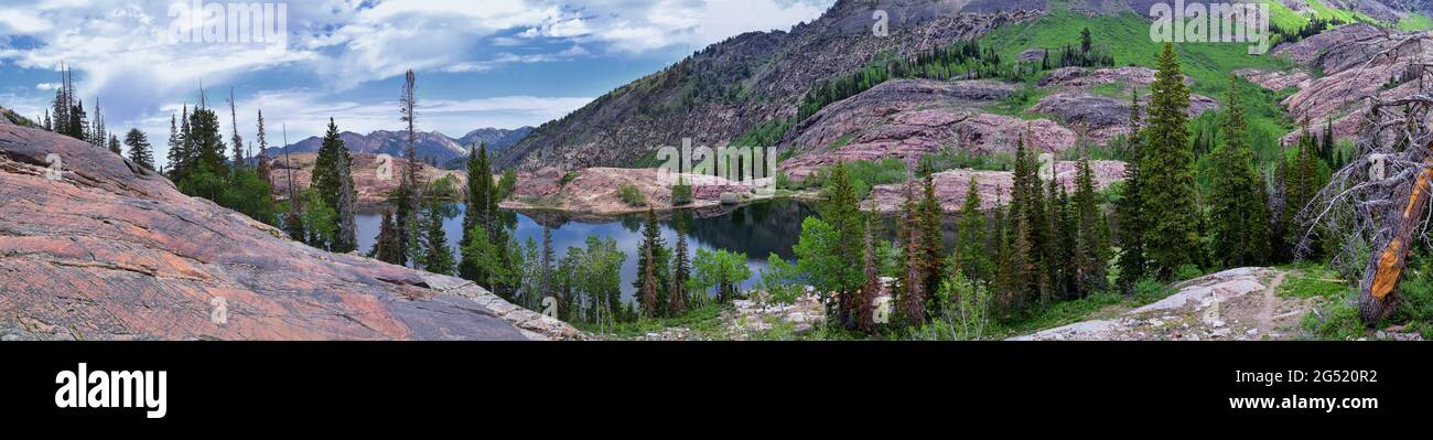 Rocky Mountains Sundial Peak at Lake Blanche hiking trail vista views ...
