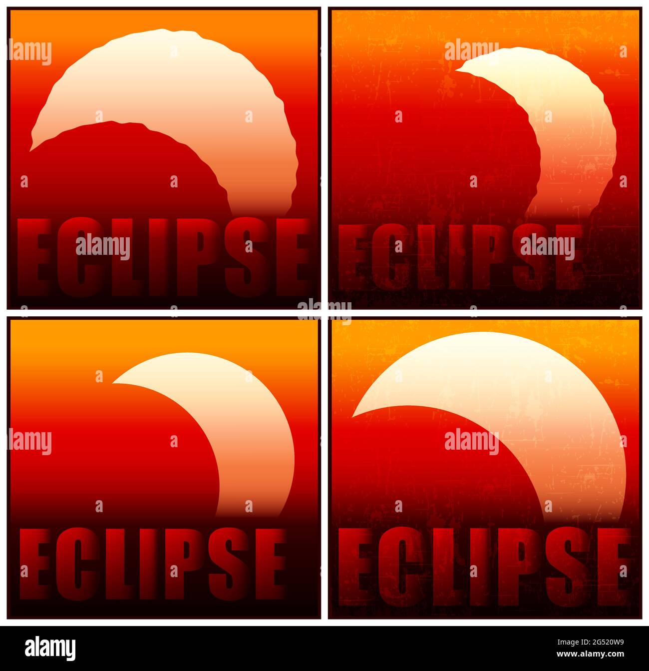Partial solar eclipse at sunrise Stock Vector Images - Alamy