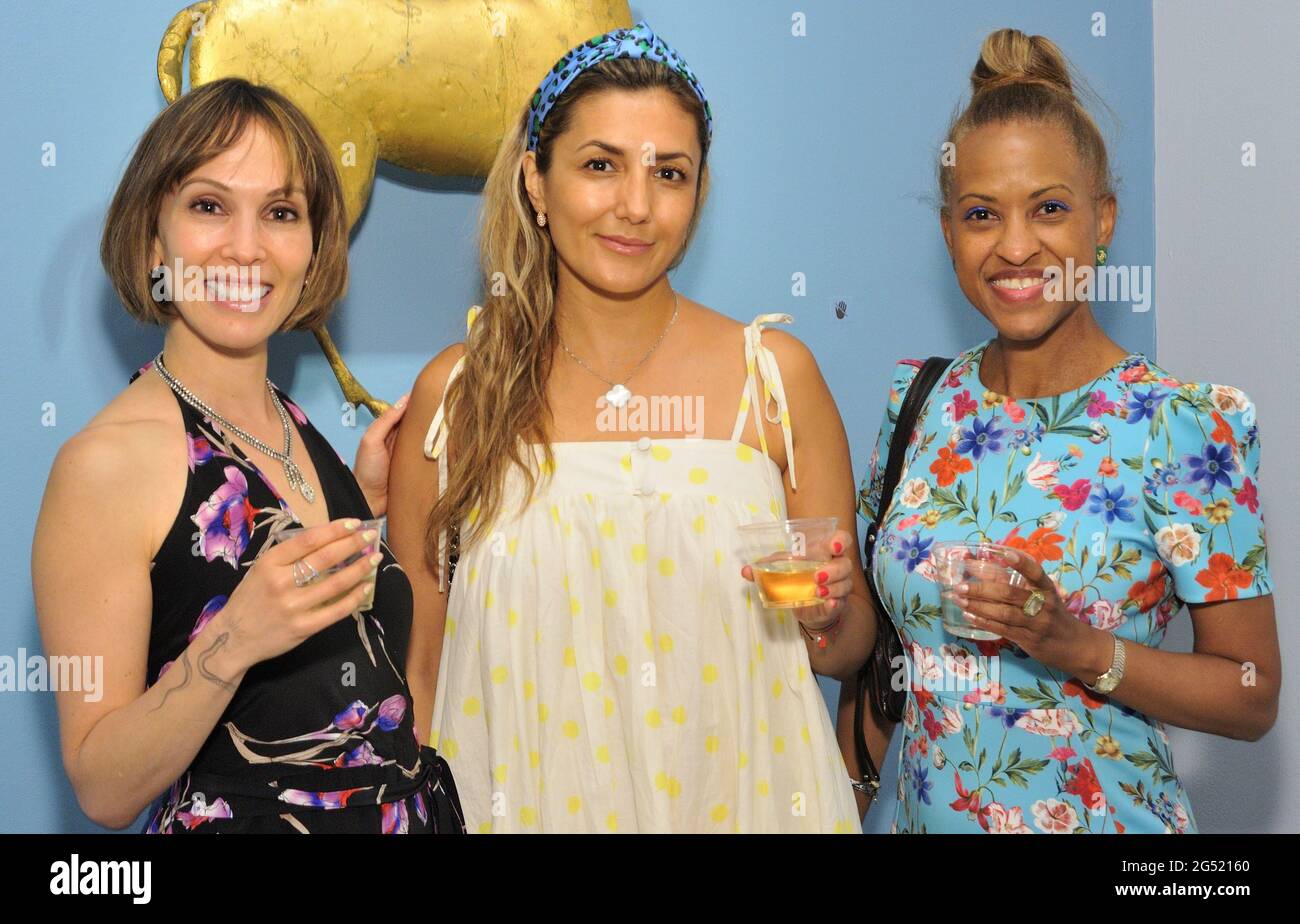 New York, USA. 23rd June, 2021. L-R: Lana Masor, Ria Asmaeil and ...