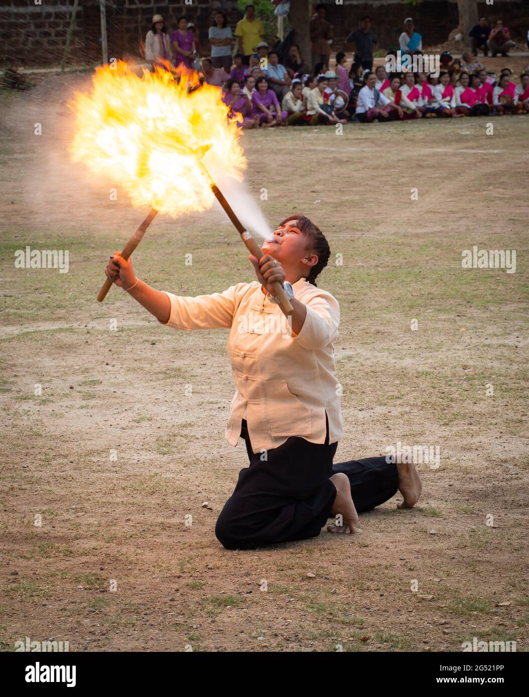 Woman breathing fire hi-res stock photography and images - Alamy
