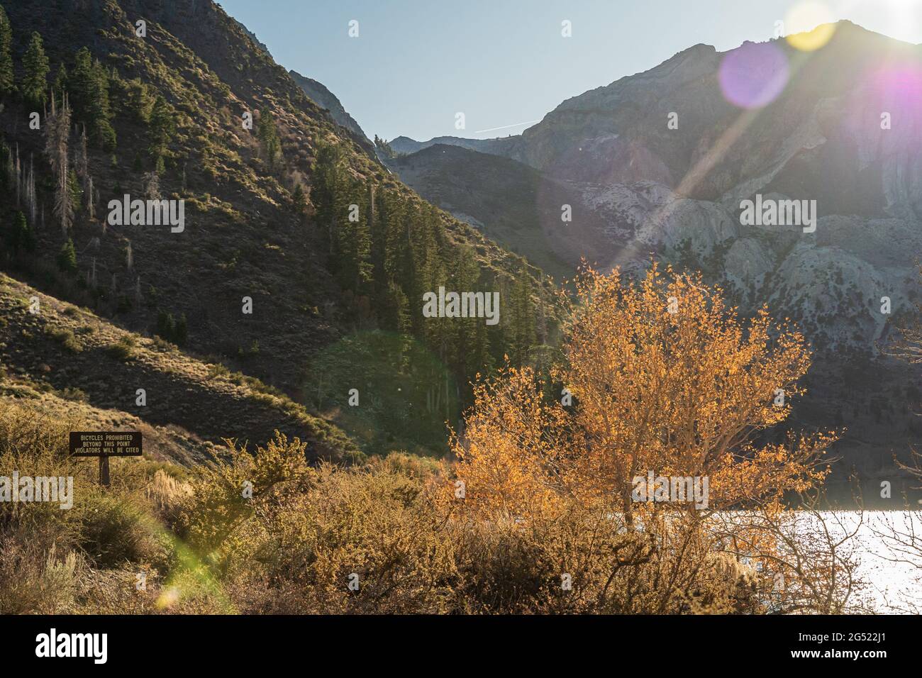 Convict Lake view of Sherwin range of Sierra Nevada Mountains Stock ...