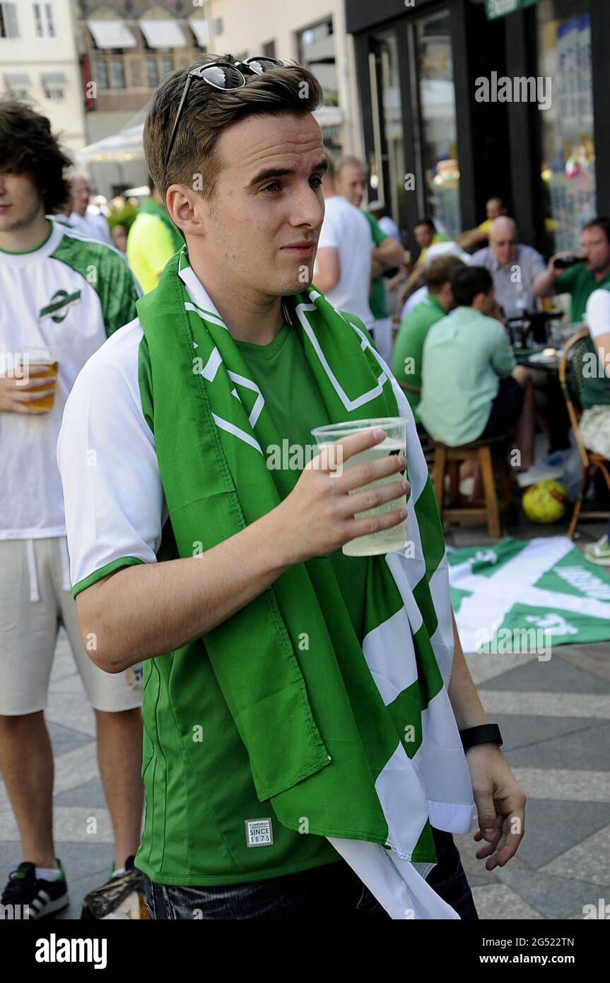 Copenhagen Denmark 21 July 2016- Hibernian Ednin burgh fans enjoying ...